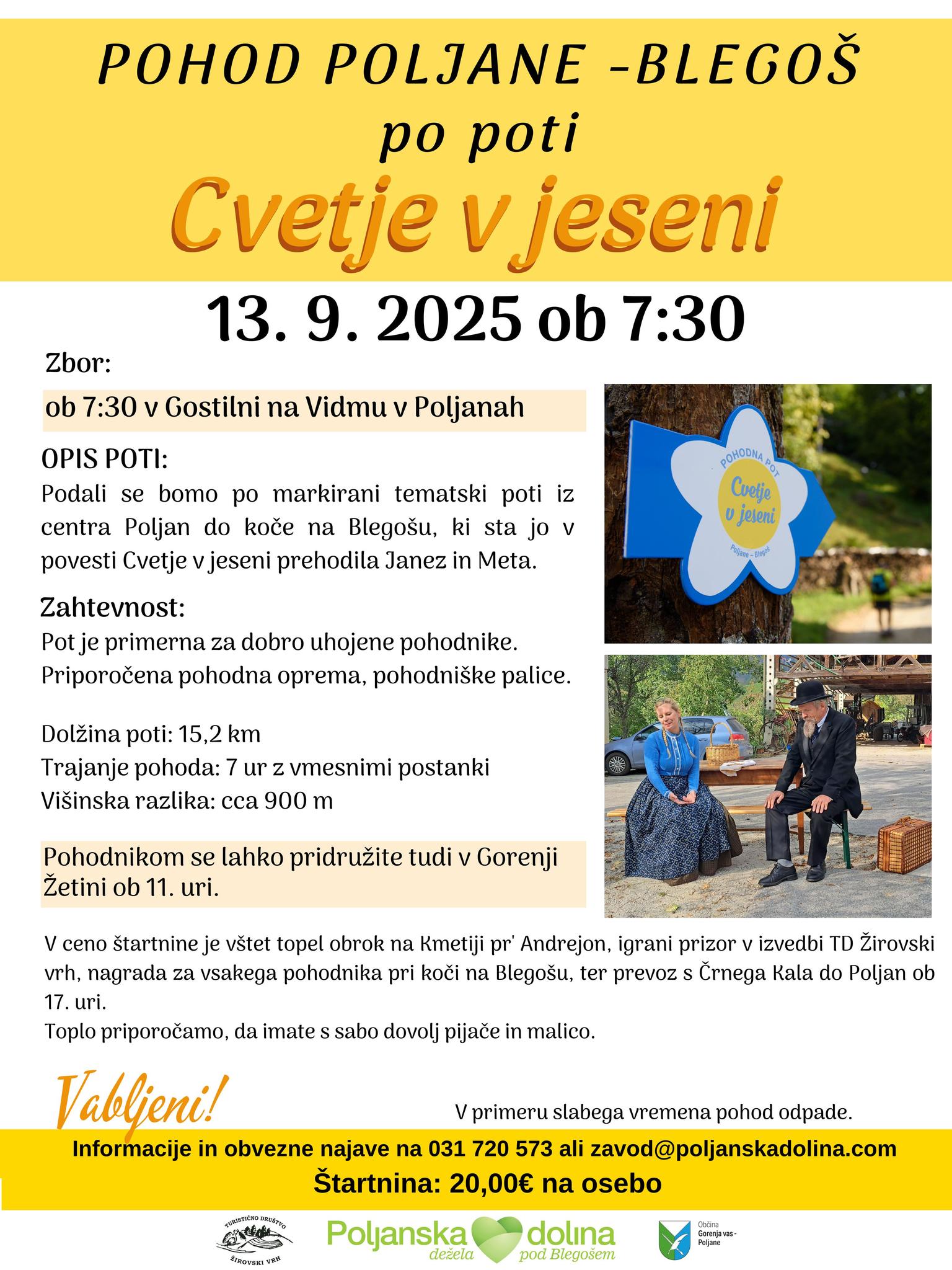 Vabilo na Pohod po poti Cvetje v jeseni (Poljane – Blegoš ...